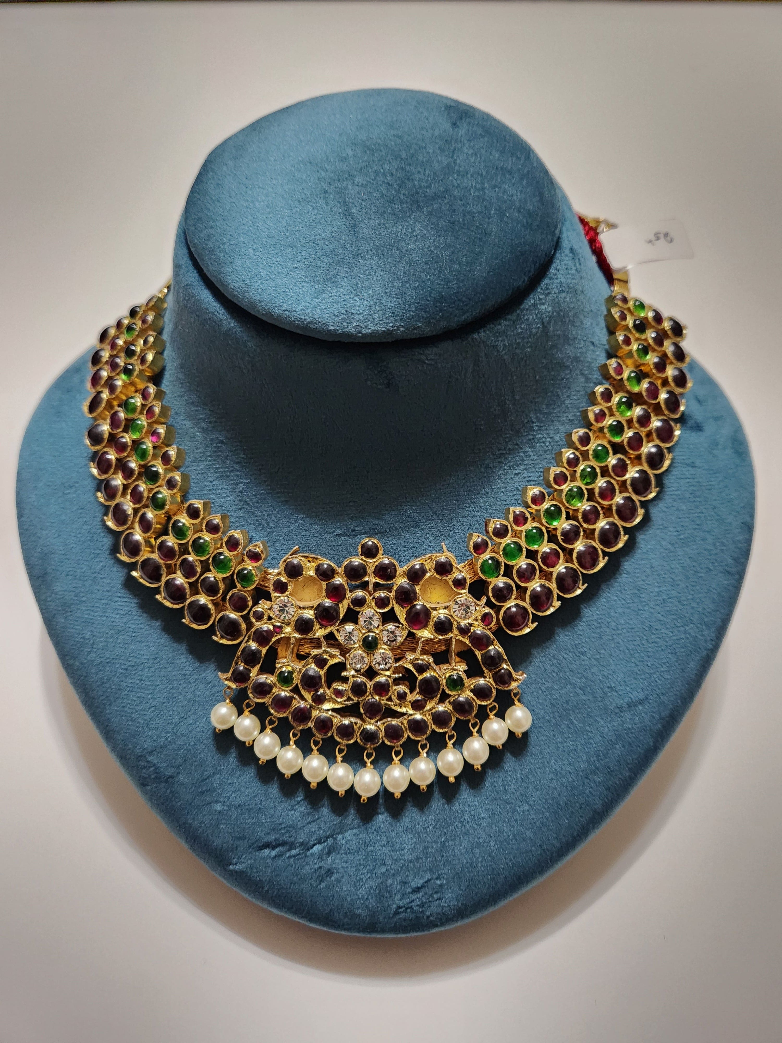Peacock Pendant Short Necklace | Original Temple Jewelry – Shanthi Tailors